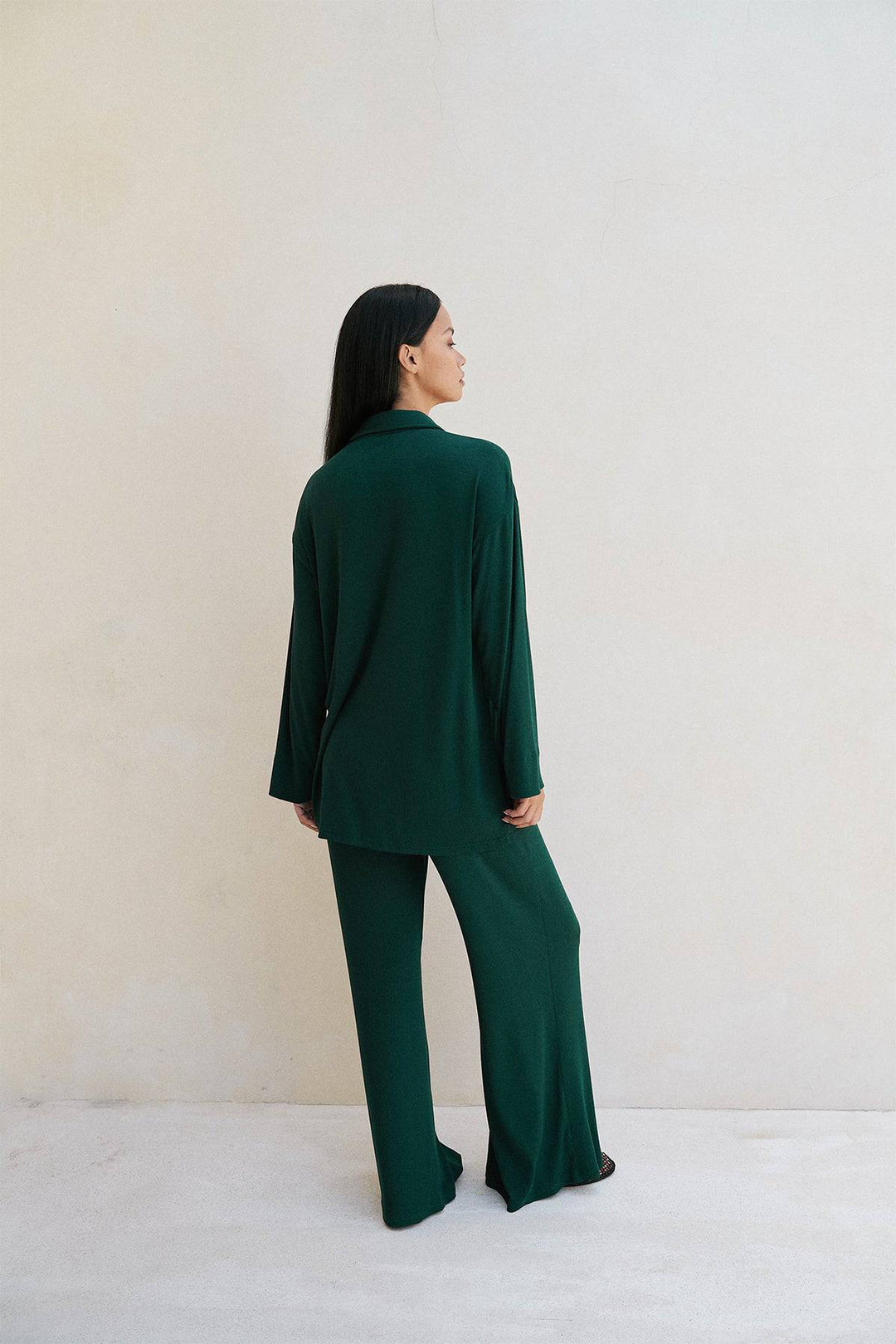 Rory Wide Leg Pant - Forest Green | Riot Swim